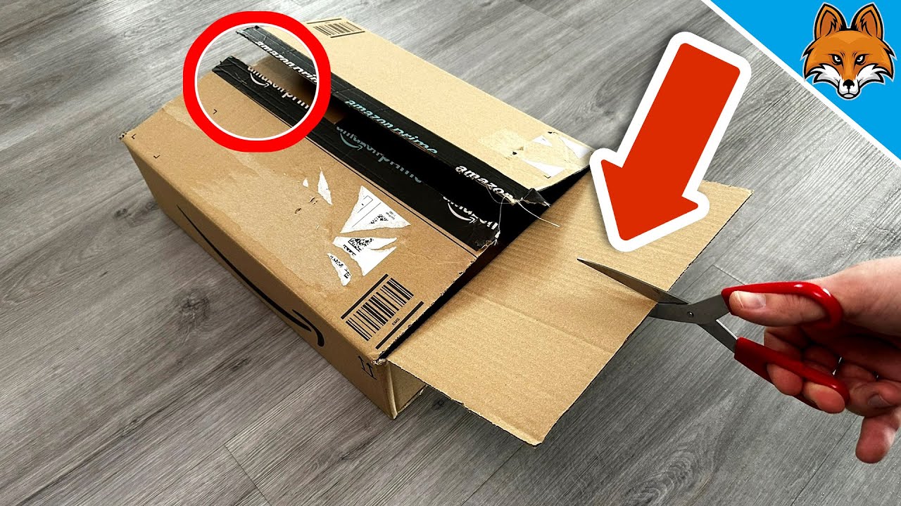 Make 4 cuts in a cardboard box for clever trick.