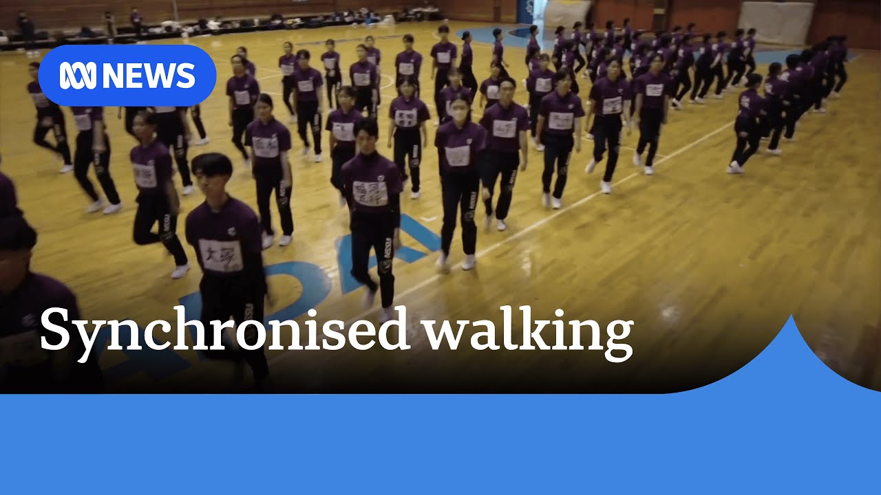 Synchronized walking is a thing in Japan.